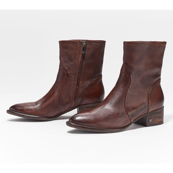 Sam Edelman | Shoes | Sam Edelman Leather Mid Boots Hilary Dark Brown ...
